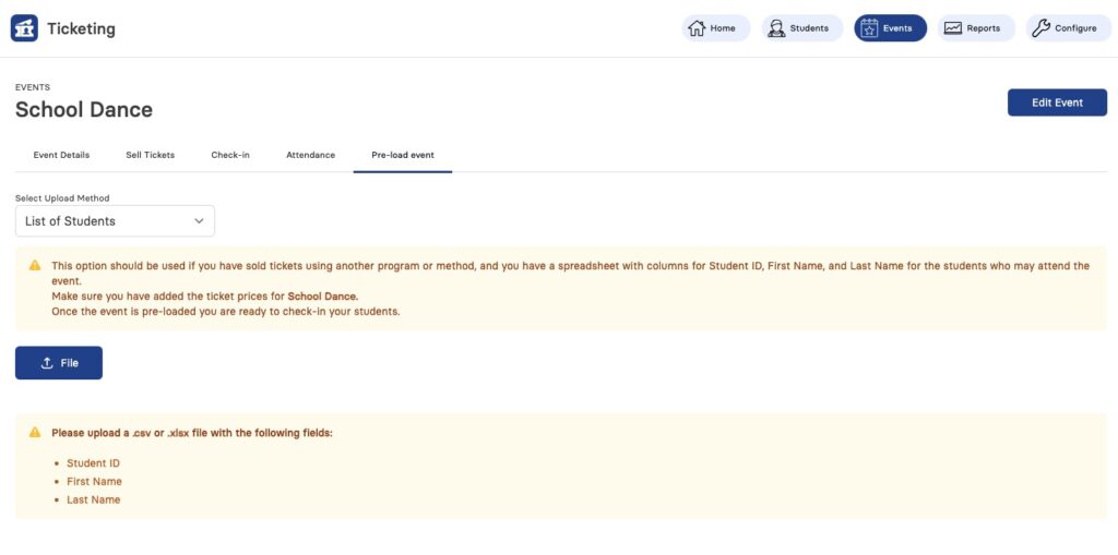 Pre-load Event – Software 4 Schools