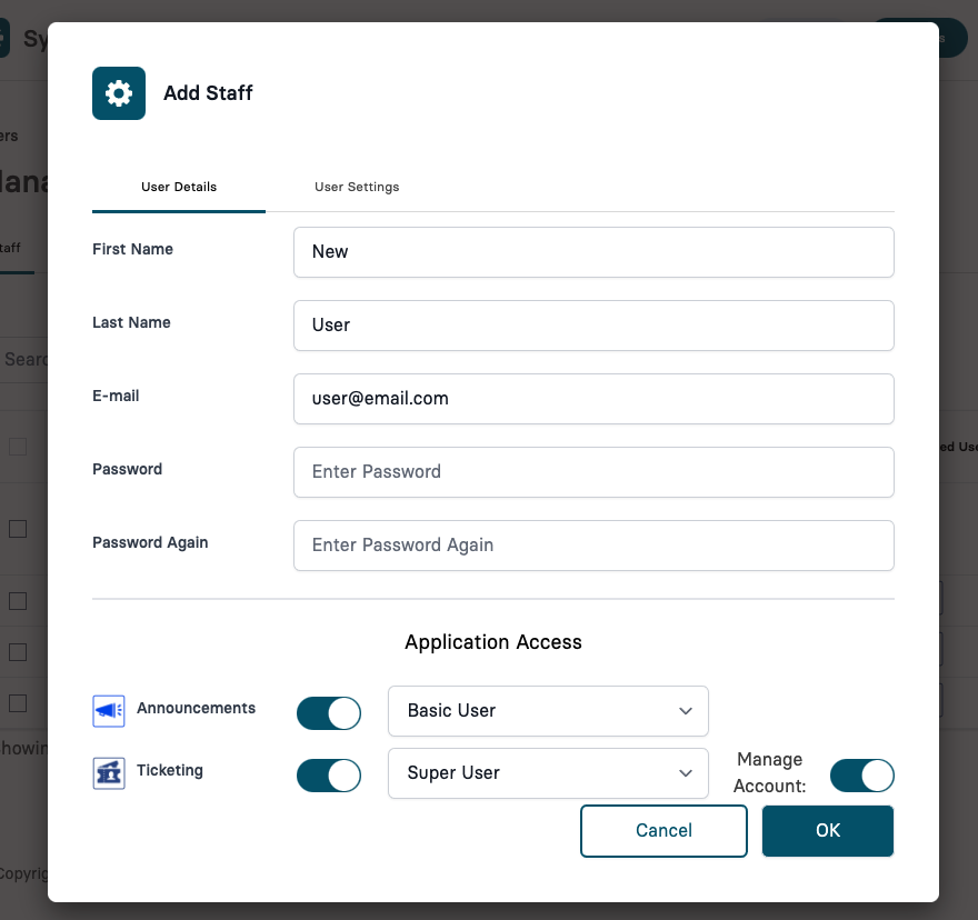 User Accounts – Software 4 Schools